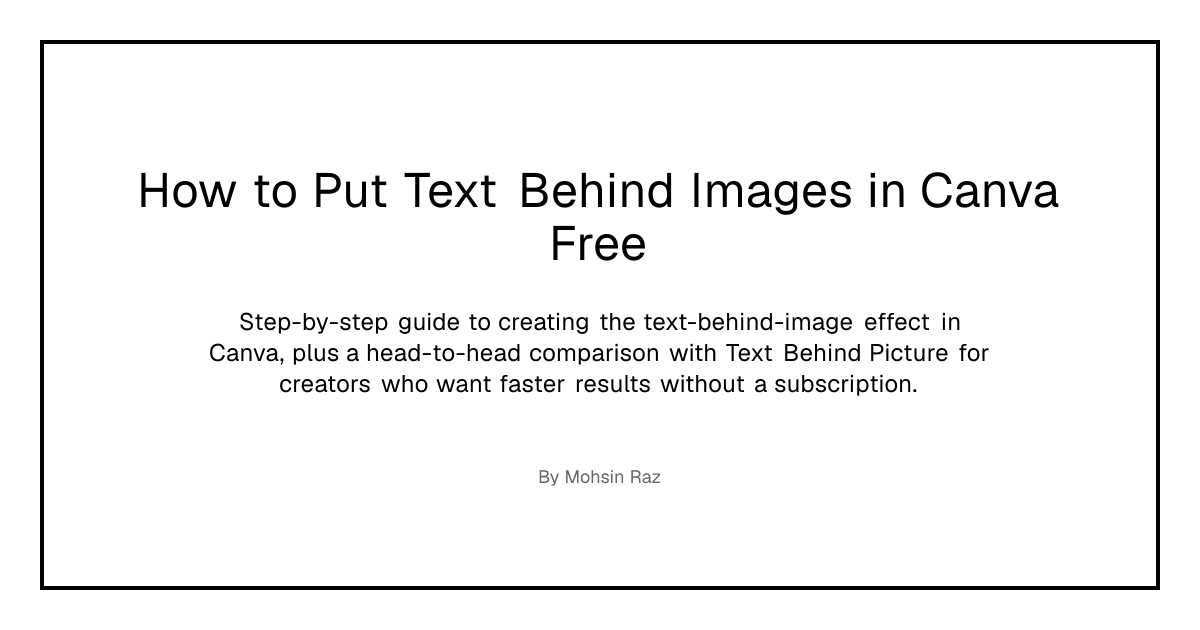Text Behind Picture | Online Try for Free